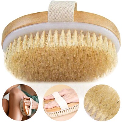1pcs Exfoliating Wooden Body Massage Shower Brush Natural Br