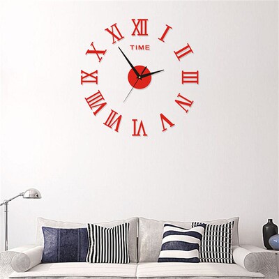 2022 New 3D Roman Numeral Acrylic Mirror Wall Clock Sticker
