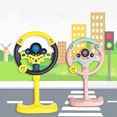 Kids Electric Simulation Steering Wheel Toy With Light And S