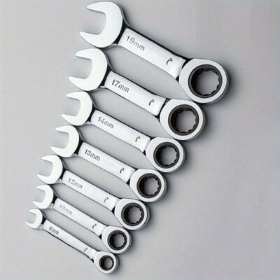 6-19mm Short Handle Quick Ratchet Wrench 72 Teeth Multi Func