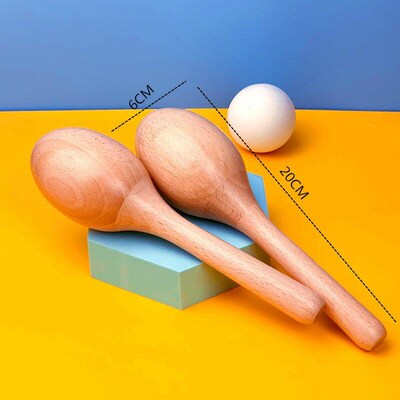 Beechwood Wooden Maracas Large Size Sandball for Grasping Tr