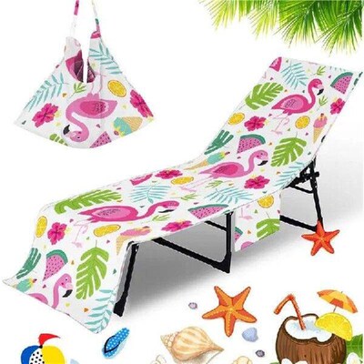 Pool Lounge Chair Cover Soft Beach Chair Cover Foldable