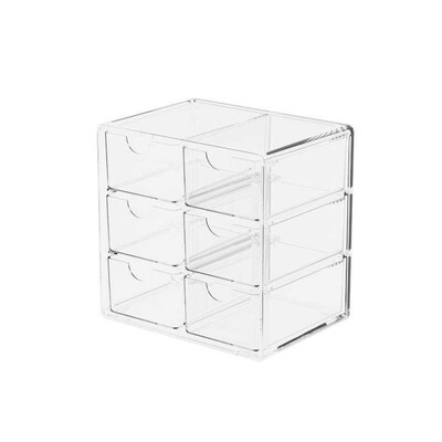 Clear Acrylic Storage Box with Dust-Proof, Partitioned, High