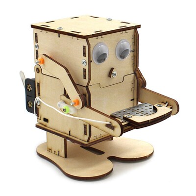 2/1 Robot Eating Coin Wood DIY Model Teaching Learning Stem