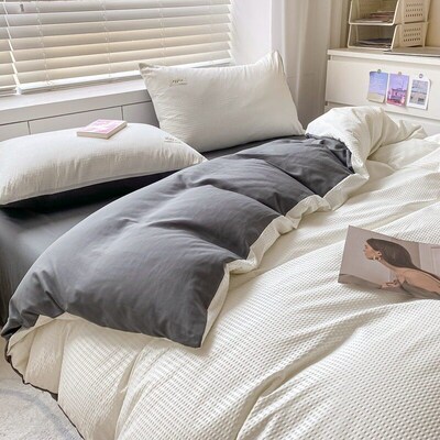 Bed Four-piece Set Nantong Sanding Quilt ver Solid Color Bed