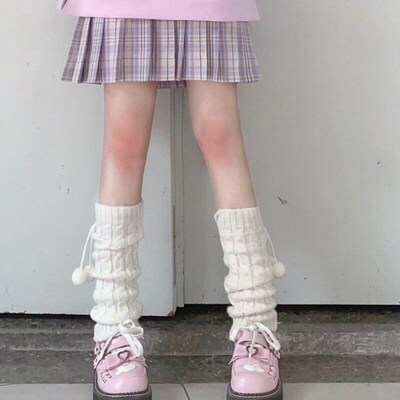 Women Knit Winter Leg Warmers Loose Style Lady Boot Knee Hig