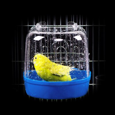 1Pc Plastic Bird Water Bath Box Parrots Parakeet Hanging Bir