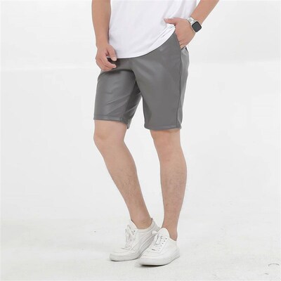 Summer Thin Section of Youth Stch Leather Shorts Mens Red