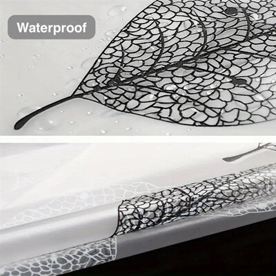 1pc Lightweight Shower Curtain Liner with Hooks, Plastic Lea