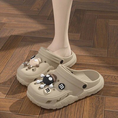Cartoon Charms Cross Clogs Eva Soft Summer House Slippers