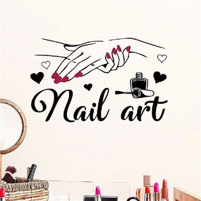 Nail Art Self-adhesive Wall Mural Reusable Decal Wall Art
