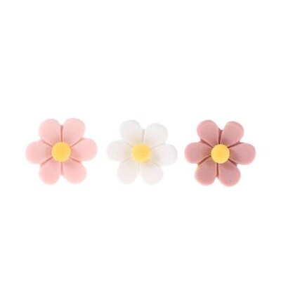 Pink Flower Push Pins 1.7*1.7cm White Thumb Tacks Resin
