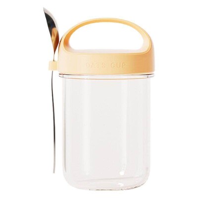 Overnight Oats Cup, Portable Breakfast Yogurt Cup with Lid a