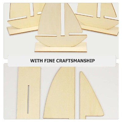 10 Pcs Ocean DIY White Embryo Sailboat Kindergarten Craft