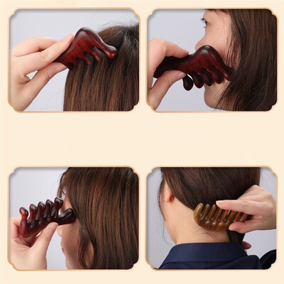 Meridian Massage Comb Five-Tooth Handleless Wooden Point Acu