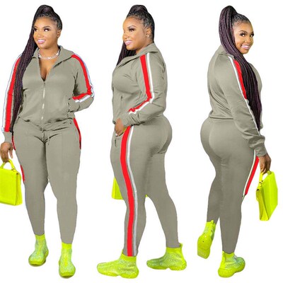 2021 Plus Size S-4XL 2 Piece Set Women Fall Clothes Sweatsui