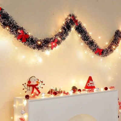 1set 30LED Christmas Tinsel Garland Artificial Christmas Gar
