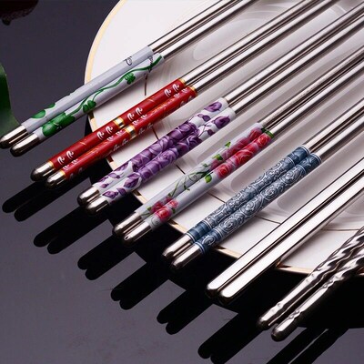 Stainless Steel Chopsticks Tableware Portable Reusable Blue