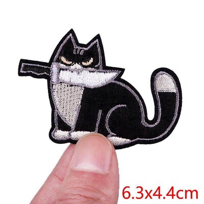 Funny Cat Patch Animal Embroidery Patch Iron On Patches DIY