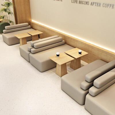 奶茶店卡座啡沙SQS发发连咖锁啡厅洽谈椅甜品店沙椅网红咖店桌椅