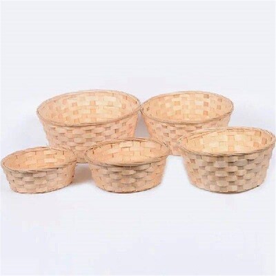 Bamboo Woven Bread Basket Snacks Container Display Basketry