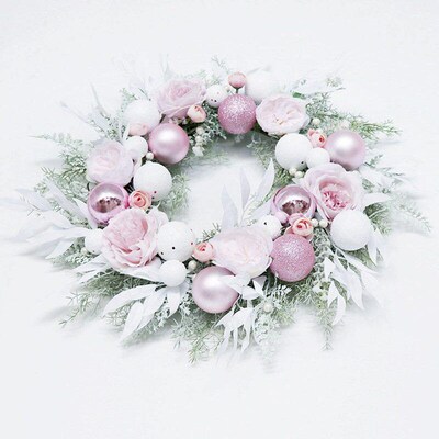 Christmas Wreath Pink Christmas Ball Theme Wedding Decoratio