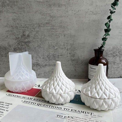 Handmade Gypsum Candle Cup Mold Resin Concrete Storage B