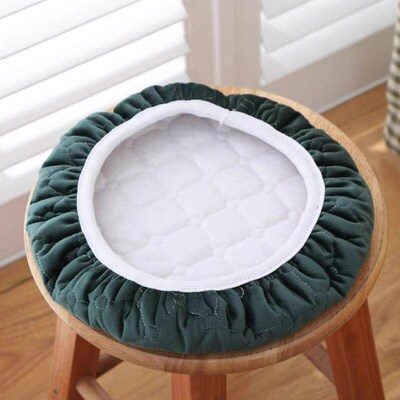 Simple Round Stool Cover with Thickened Cushion, Easy to Ins