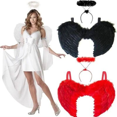 Angel Fairy Feather Wing Halo Halloween Cotume Chritma Copl