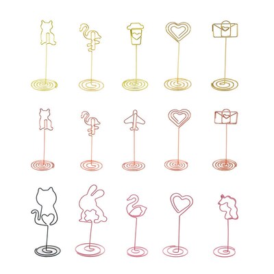 Small Fresh Girls Heart Pink Metal Note Holder Office Stora