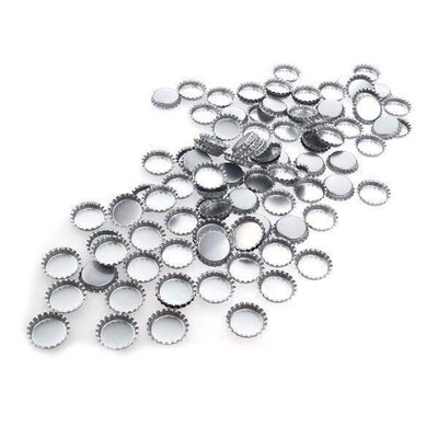 100pcs 1-inch Silver Flattened Bottle Caps DIY Crafts