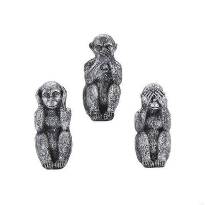 92MF Resin Monkey Statues 3PCS See No Hear No Speak No Evil