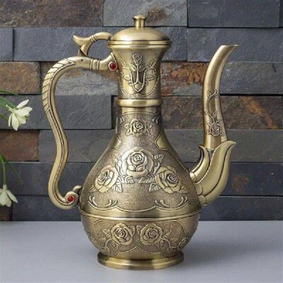 Vintage Hip Flasks Metal Drinkware Craft Tea Pot Desktop