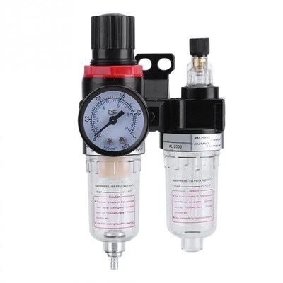 1/4 Air Filter Regulator Lubricator Water Pressure Compresso