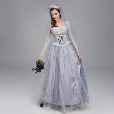 Women Halloween Dead Bride Cotume Ghot Corpe Bride Coret Dre