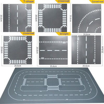 City Road Sreet Baseplate Straight Crossroad Curve T-Junctio