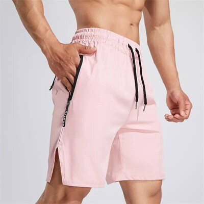 Joggers Men Short Pants Summer Quick Dry Solid Workout Polye