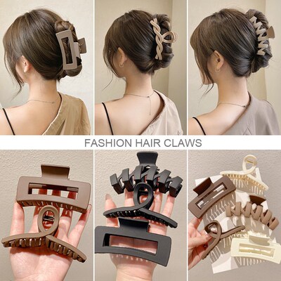 2023 New Women Fashion Hair Claws Coffee Black Acrylic Large