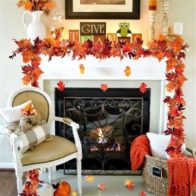 Artificial Maple Leaf Garland Vine Fall Leave Autumn