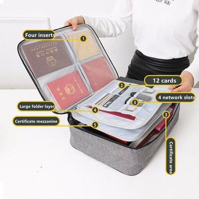 Document Organizer Briefcase A4 Folder Holder Men Women Bag