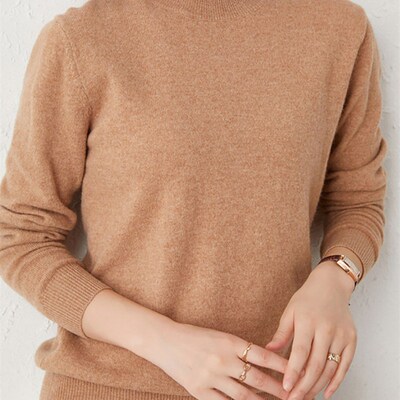 HELIAR Women Mockneck Sweater Loose Long Sleeve Knitted Soft