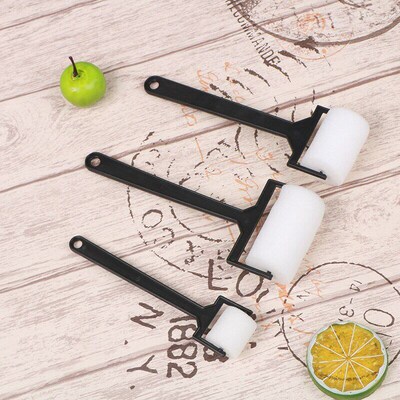 3Pcs/Set Foam White Sponge Brush Painting Roller Brush Kids