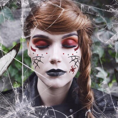 face stickers vampire Halloween Face Tattoos Glitter Spider