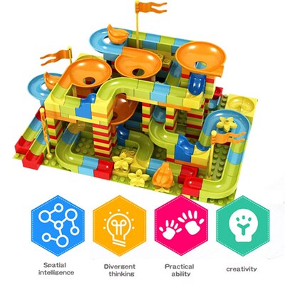 84-504PCS Size Marble Race Run Blocks Maze Ball Track Buildi