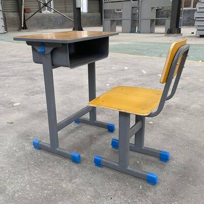 中学生小课桌椅用书班桌椭圆校管JTA铁质托盘培训学生课桌椅
