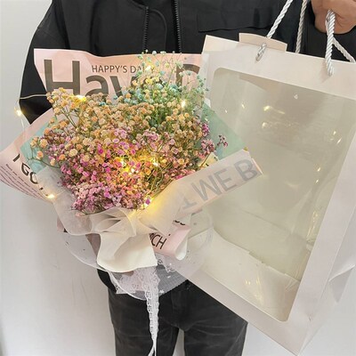 Full star gift box packaging dried flower bouquet to send gi
