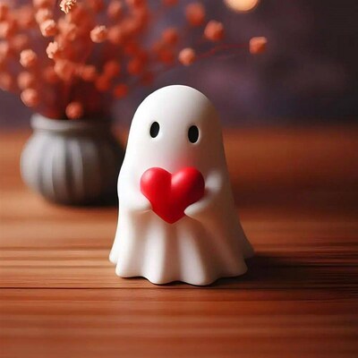 Middle Finger Cute Ghost Statue Small Scary Ghost Figurines