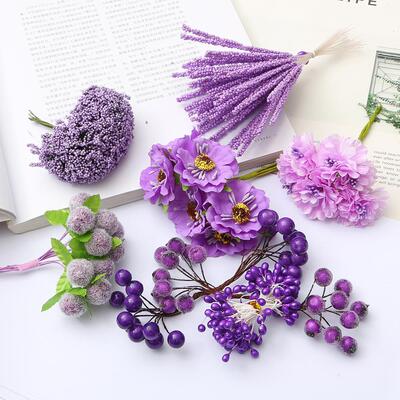 6/10/12/50/60/70/90pcs Purple Mixed Hybrid Flower Cherry Sta