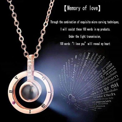 I LOVE YOU Projection Neckl For Memory Of LOVE Choker Col
