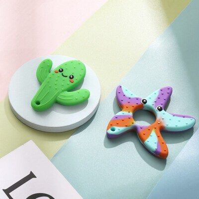 Childrens fruit teether silicone cactus chew stick baby tee